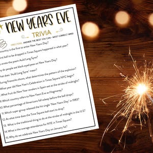New Years Eve Trivia Game New Years Printable Games New Years Eve Party ...