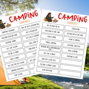 Camping Charades | 33 Charade Ideas Printable Campground Party Games ...