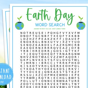 Earth Day Word Search Game | Fun Printable Spring Games | Environmental ...