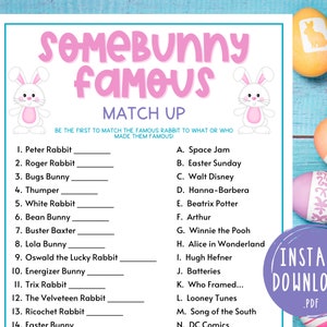 Easter Somebunny Famous Game | Famous Rabbit Match up Easter Game ...