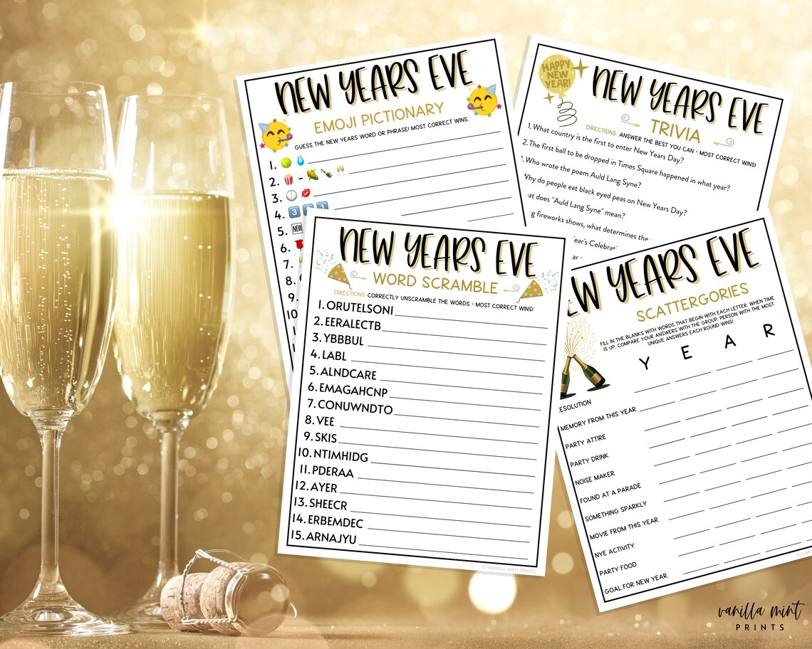 10 New Years Eve Party Games BUNDLE Volume 1 Printable New | Etsy