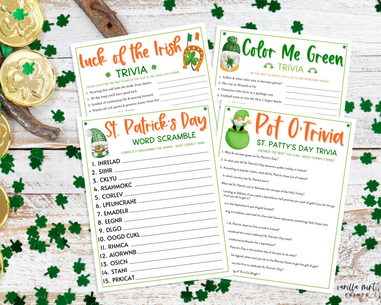 St. Patrick's Day 10 Game BUNDLE Volume 1 Irish Fun - Etsy