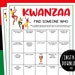 Kwanzaa Find Someone Who | Printable Kwanzaa Party Games | Fun ...