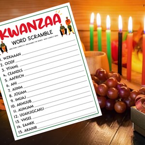 Kwanzaa Word Scramble | Printable Kwanzaa Party Games | Fun Activities ...