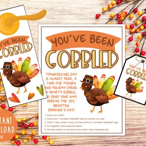You've Been Gobbled Printable Thanksgiving Game Kit | Friendsgiving ...