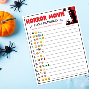 Halloween Horror Movie Emoji Pictionary Party Game Halloween - Etsy