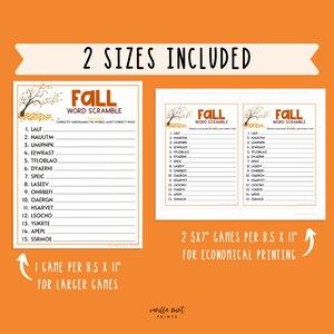 Fall Word Scramble Game | Printable Autumn Games | Fall Time Activities ...