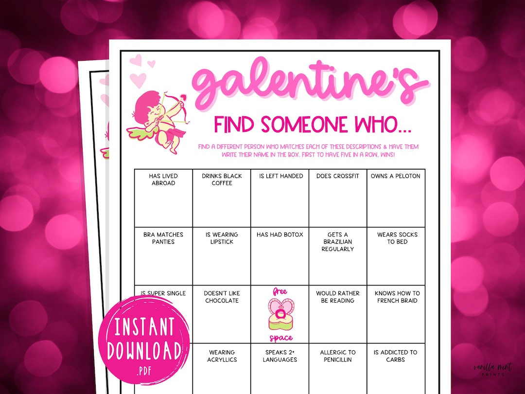 Galentine's Day Find Someone Who Game | Fun Party Games | Girls Night ...