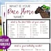 Whats Your Race Horse Name Game Triple Crown Party Game Horse Race ...