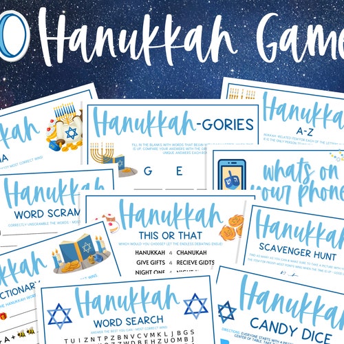 Hanukkah Word Scramble Party Games Chanukah Celebration - Etsy