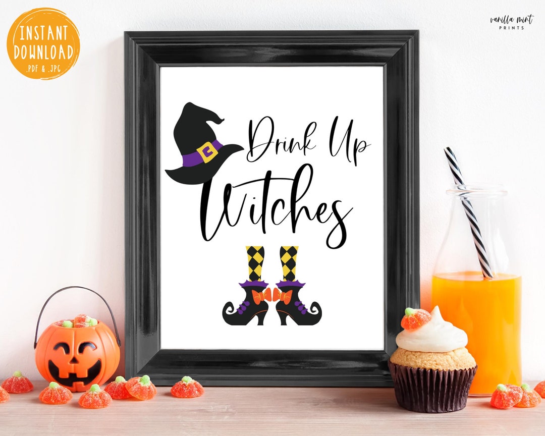 Halloween Party Signs | Drink up Witches | Halloween Party Decor ...