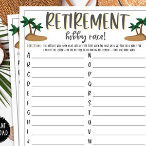 Retirement Party Games | Retirement Hobby Race | Fun Retirement Party ...