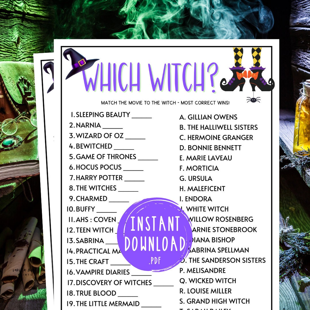 Witches Night Out Witch Matching Game | Which Witch | Fun Halloween ...