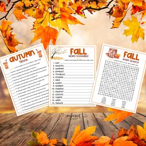 Fall 10 Game BUNDLE | Printable Autumn Game Bundle | Fall Time ...