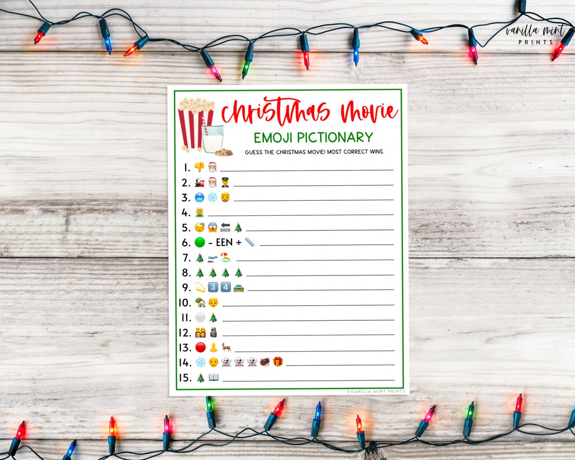 Christmas Movies Emoji Pictionary Game Xmas Movie Emoji - Etsy