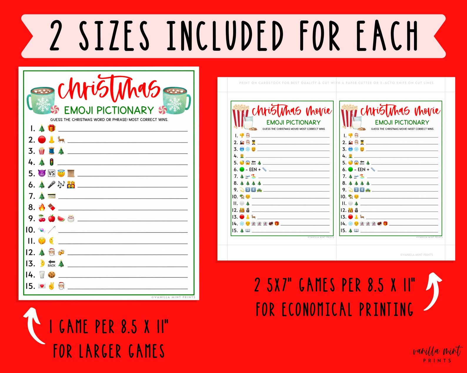 3 Christmas Emoji Pictionary Game BUNDLE Christmas Emoji - Etsy