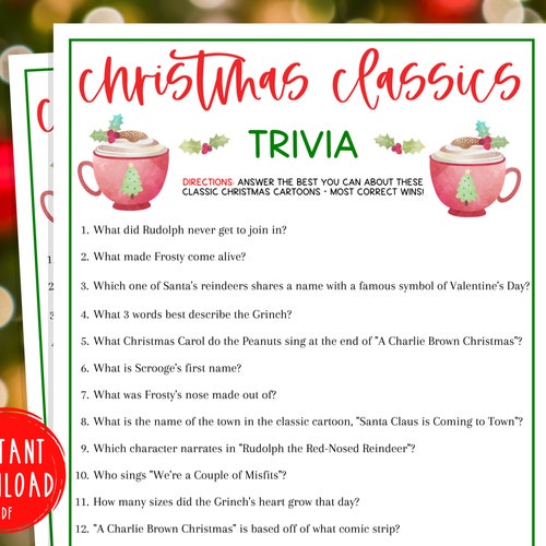 Christmas Trivia 2 - Etsy