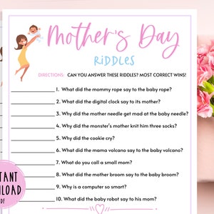 Mother's Day Riddles Game | Funny Mothers Day Jokes and Games | Mother ...