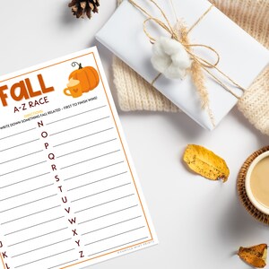 Fall A Z Race Game Printable Autumn Party Games Fall | Etsy