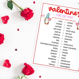 Valentine's Day This or That Game | Valentine Printable Game | Fun ...