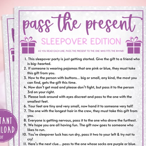 Teen Slumber Party Games Pass the Present Girls Sleepover - Etsy