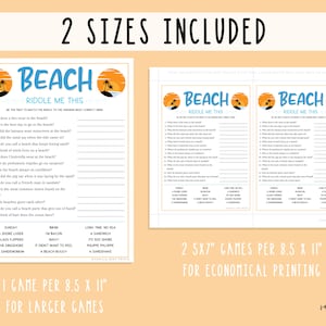 Beach Riddle Me This Game | Printable Summertime Games | Fun Beach ...