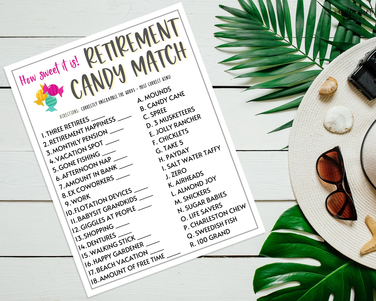 Retirement Party Games | Retirement Candy Match | Fun Retirement Party ...