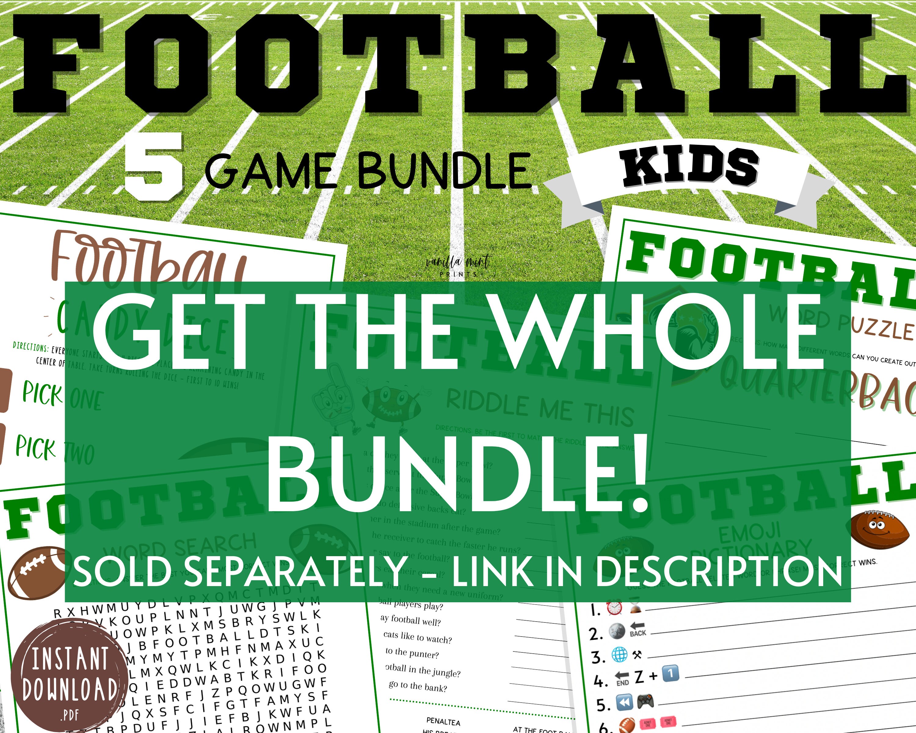 Football A to Z Word Puzzle Game | Super Bowl Party Games | Printable ...