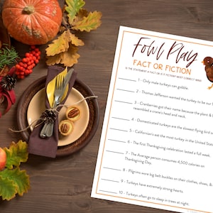 Thanksgiving Trivia Game | Fowl Play Turkey Trivia Thanksgiving ...
