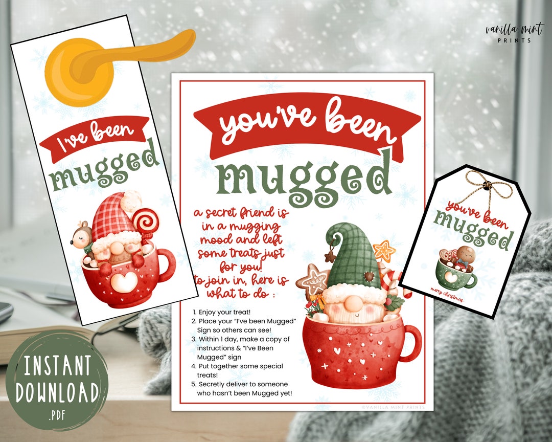 You've Been Mugged Printable Christmas Game Kit | Secret Santa ...
