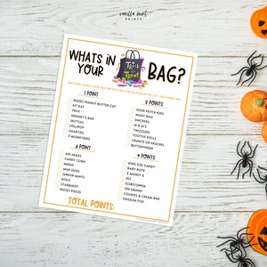 Halloween Whats in Your Trick or Treat Bag Game Halloween Printable ...