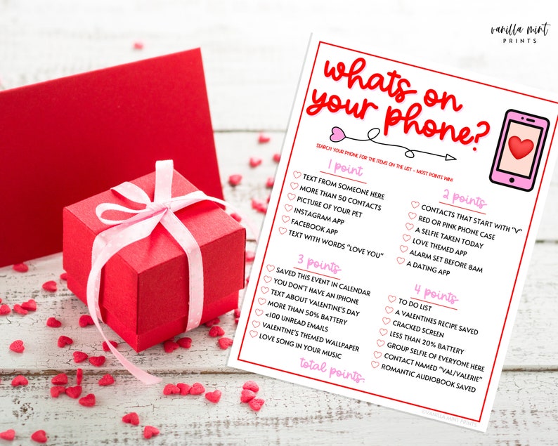 Valentine's Day Whats on Your Phone Game | Fun Valentine's Day ...