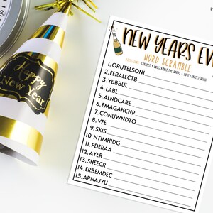 New Years Eve Word Scramble Game New Years Printable Games | Etsy