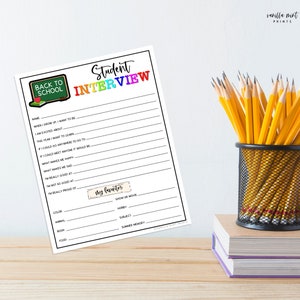 Back to School Student Interview | First Day of School All About Me ...