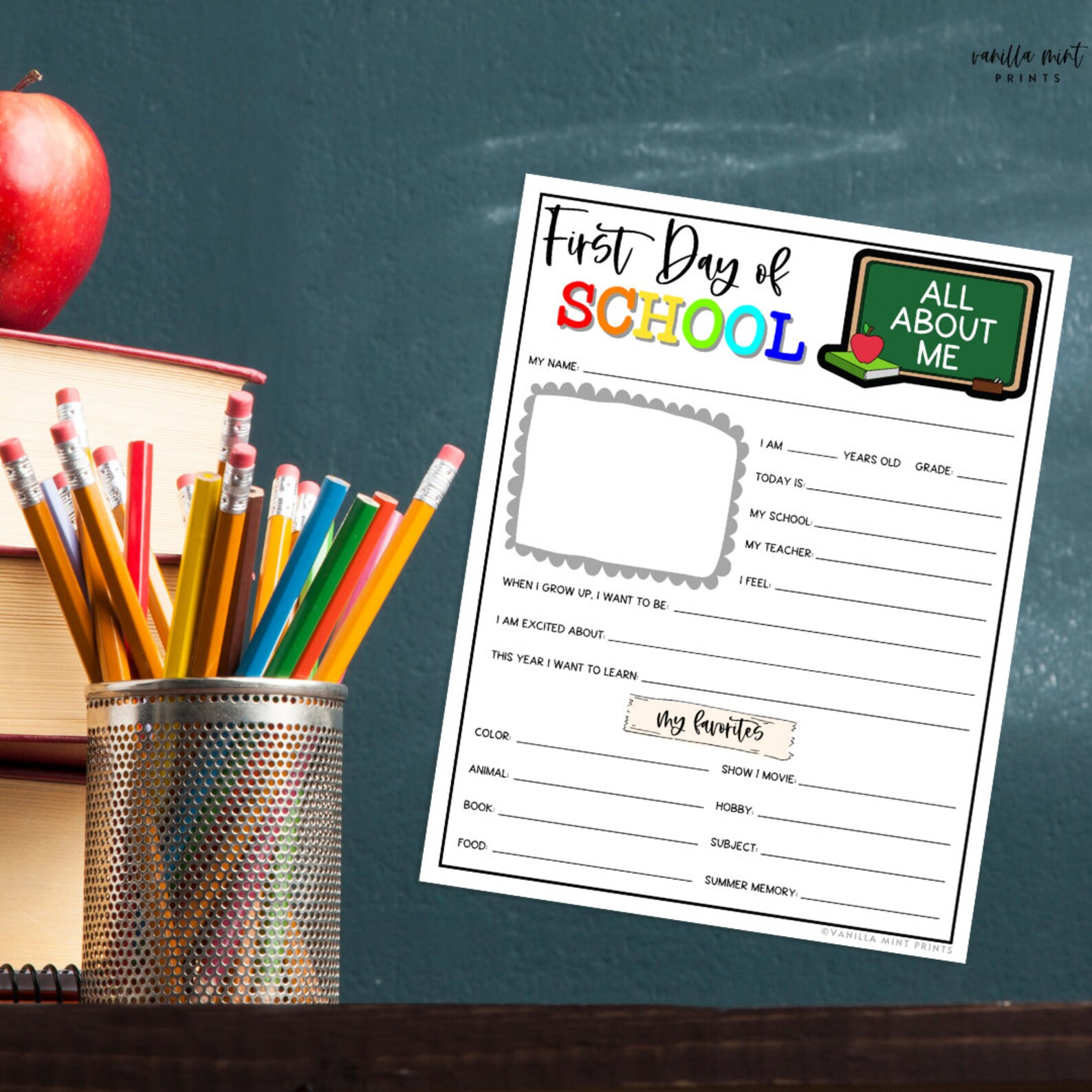 Back to School Questionnaire First Day of School All About Me Interview ...
