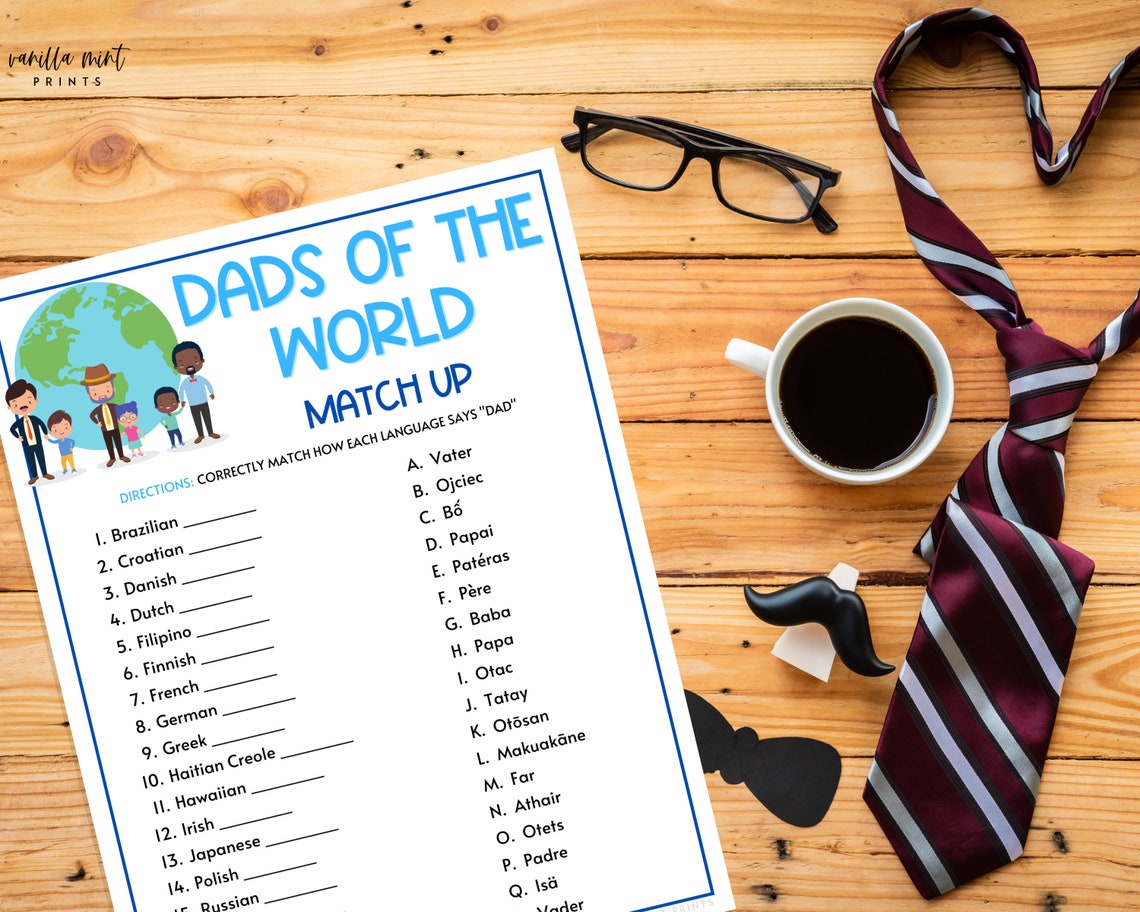 Dads of the World Game Father's Day Games - Etsy
