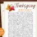 Thanksgiving Word Search Game Thanksgiving (Instant Download) - Etsy