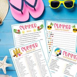 Summer 10 Game BUNDLE | Printable Summertime Games | Party Games PACK ...