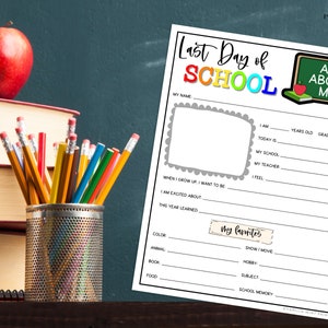 End of School Questionnaire | Last Day of School All About Me Interview ...