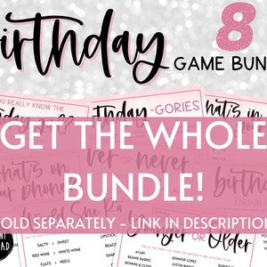 PINK Adult Birthday Party Games | Birthday This or That Party Game ...