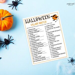 Halloween Villain Matching Game Halloween Printable Games Bad Guys Game ...
