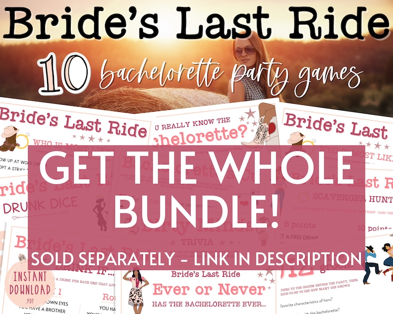 Bride's Last Ride Bachelorette Party Games Dirty Minds - Etsy