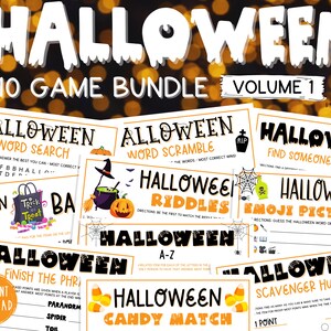 Halloween Party Games BUNDLE 10 Halloween Printable Games | Etsy