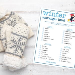 Winter Scavenger Hunt Game | Fun Printable Winter Games | Wintertime ...