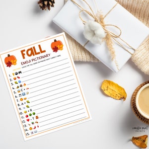 Fall Emoji Pictionary Game | Printable Autumn Games | Fall Time ...