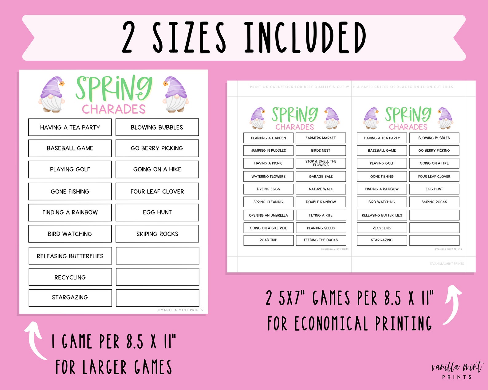 Spring Charades Printable Springtime Games Party Games - Etsy