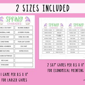 Spring Charades | Printable Springtime Games | Party Games | Activities ...