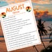 August Trivia Game | Printable Month Party Games | Summertime ...