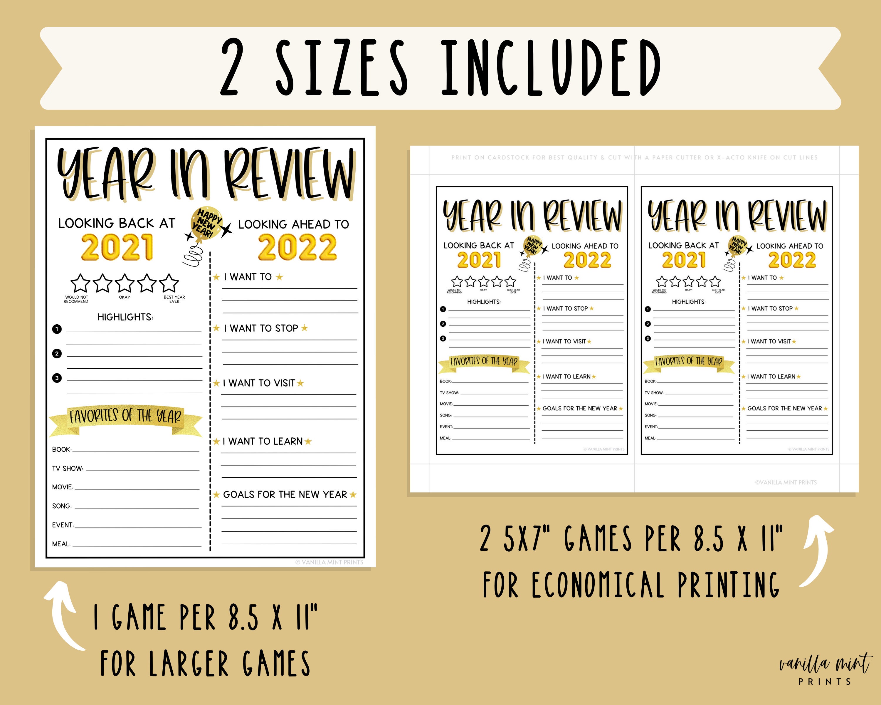 New Years Eve Year in Review Game New Years Games New | Etsy