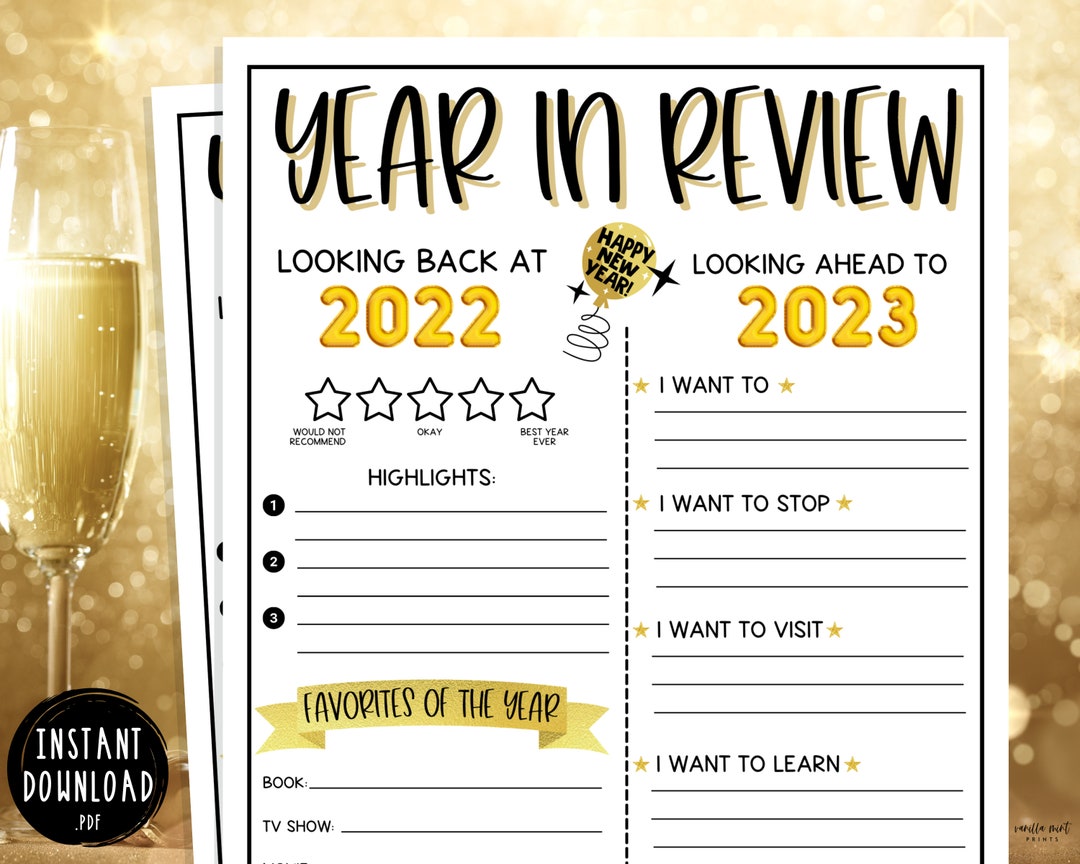 New Years Eve Year in Review Game New Years Games New - Etsy